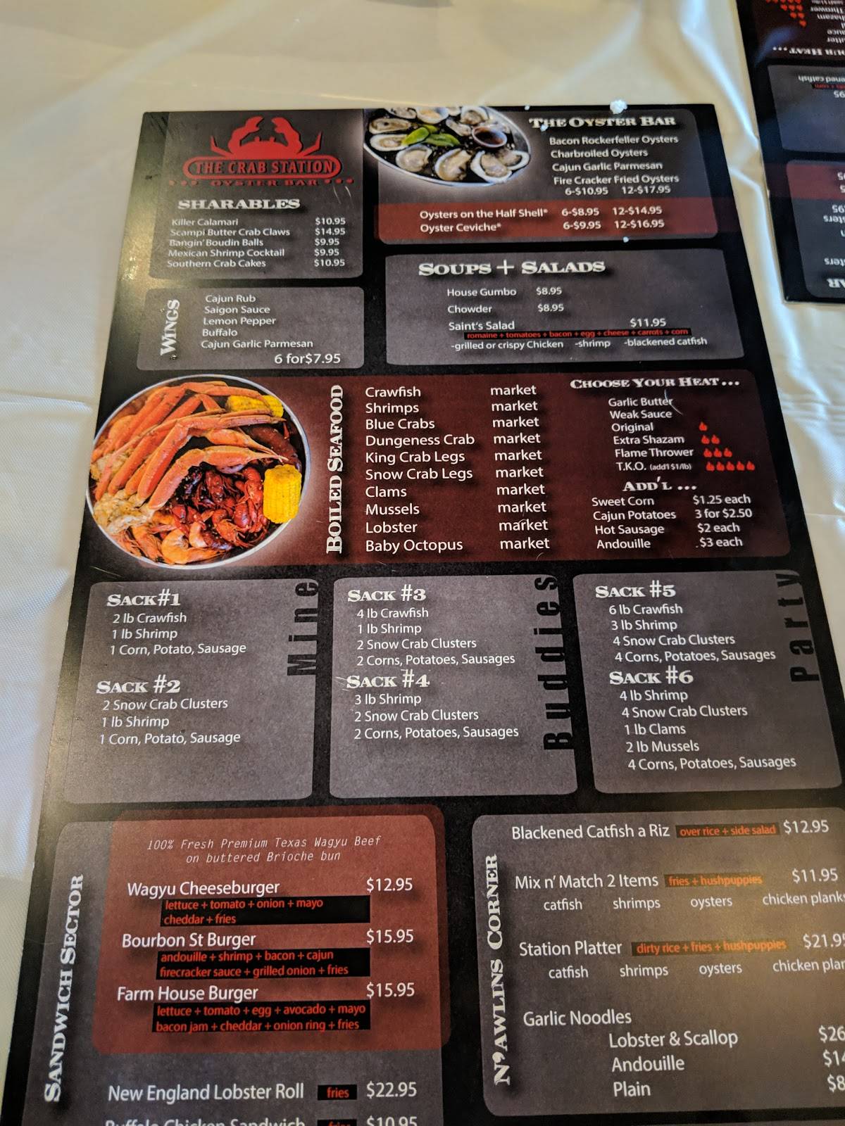Menu at The Crab Station - Arlington restaurant, Arlington