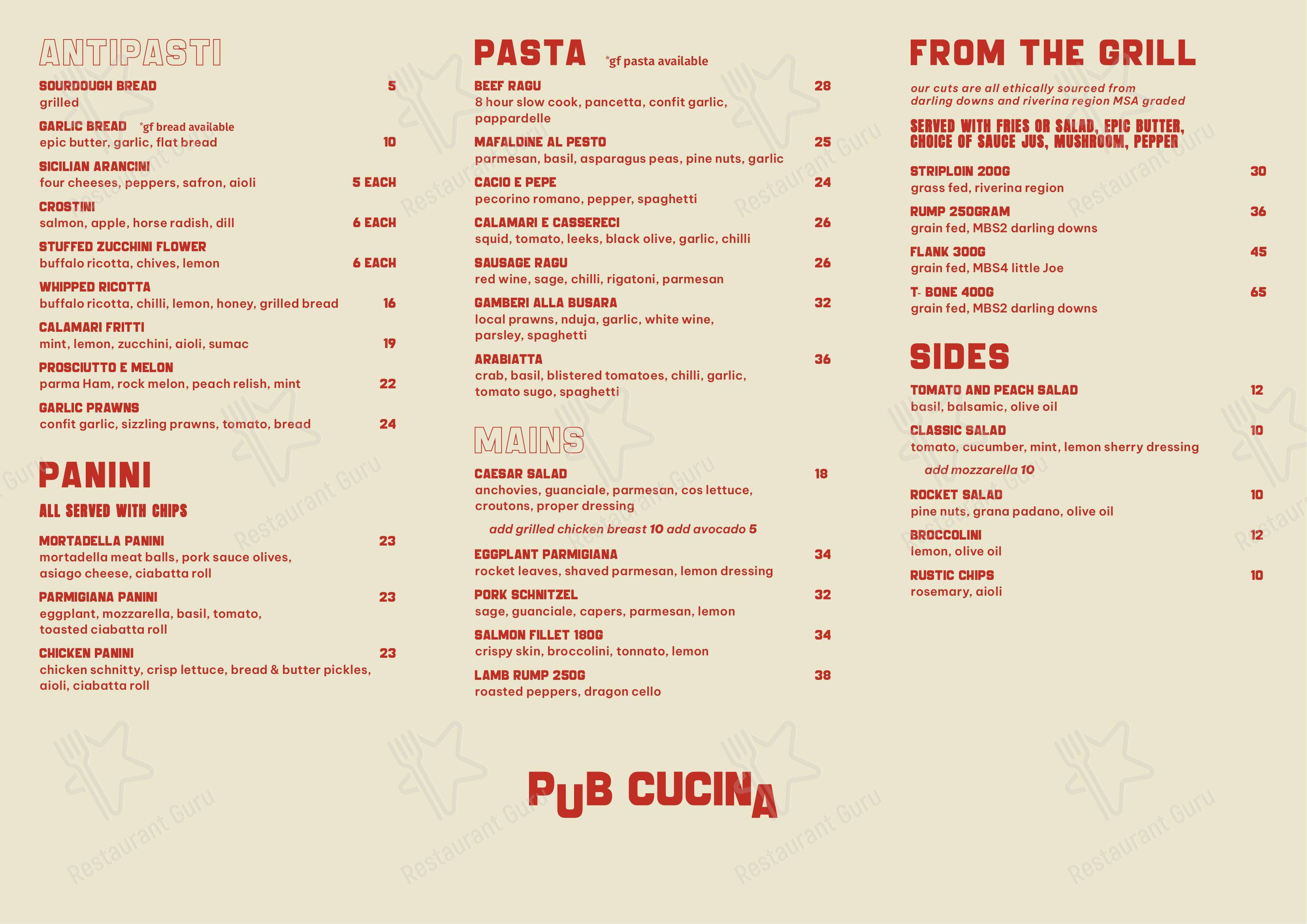 Menu at Ashfield Hotel restaurant, Ashfield, 204 Liverpool Rd