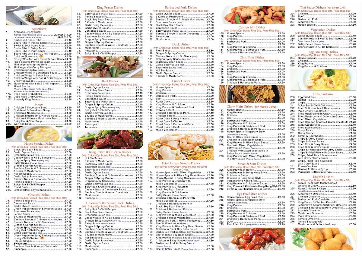 Menu at New Golden Palace fast food, Ashington