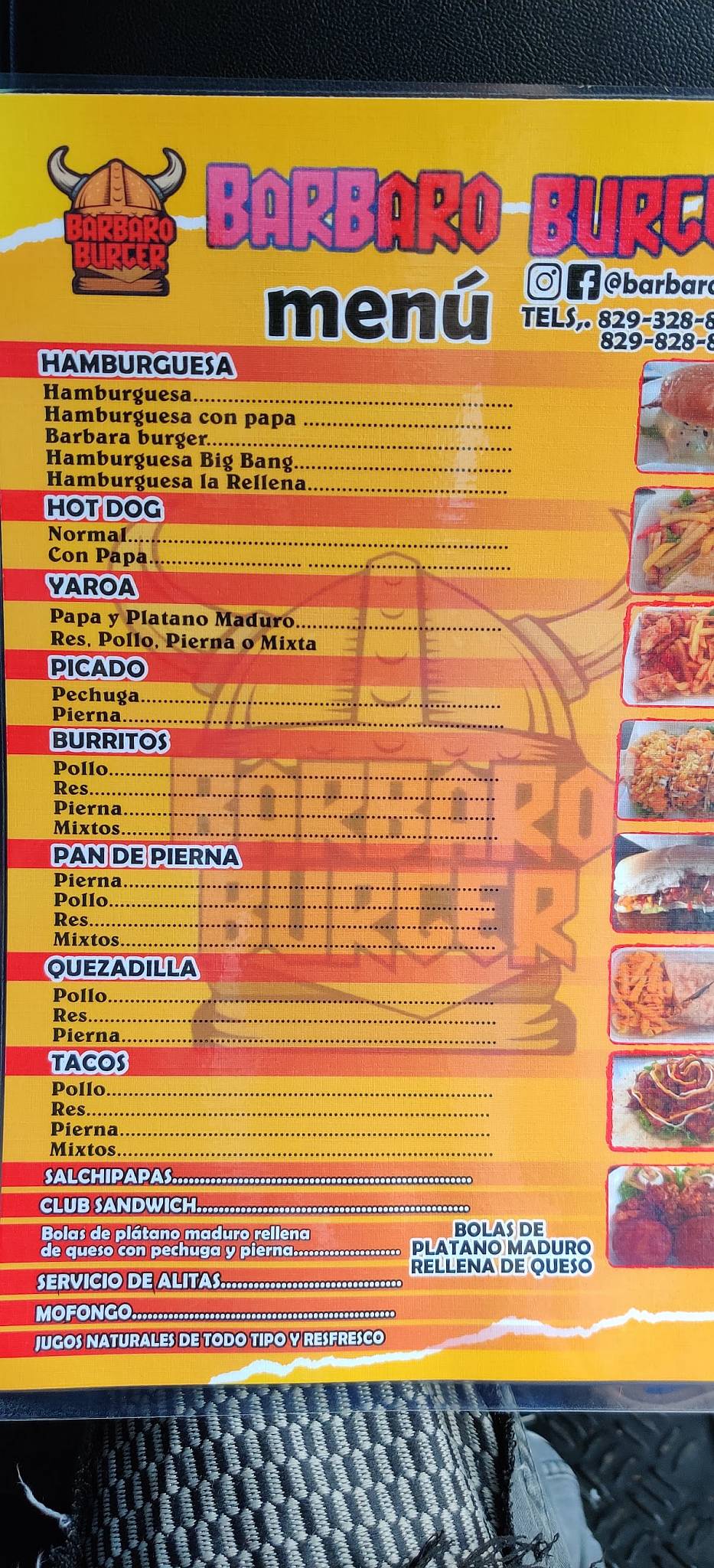 Menu at BARBARO BURGER, Santo Domingo
