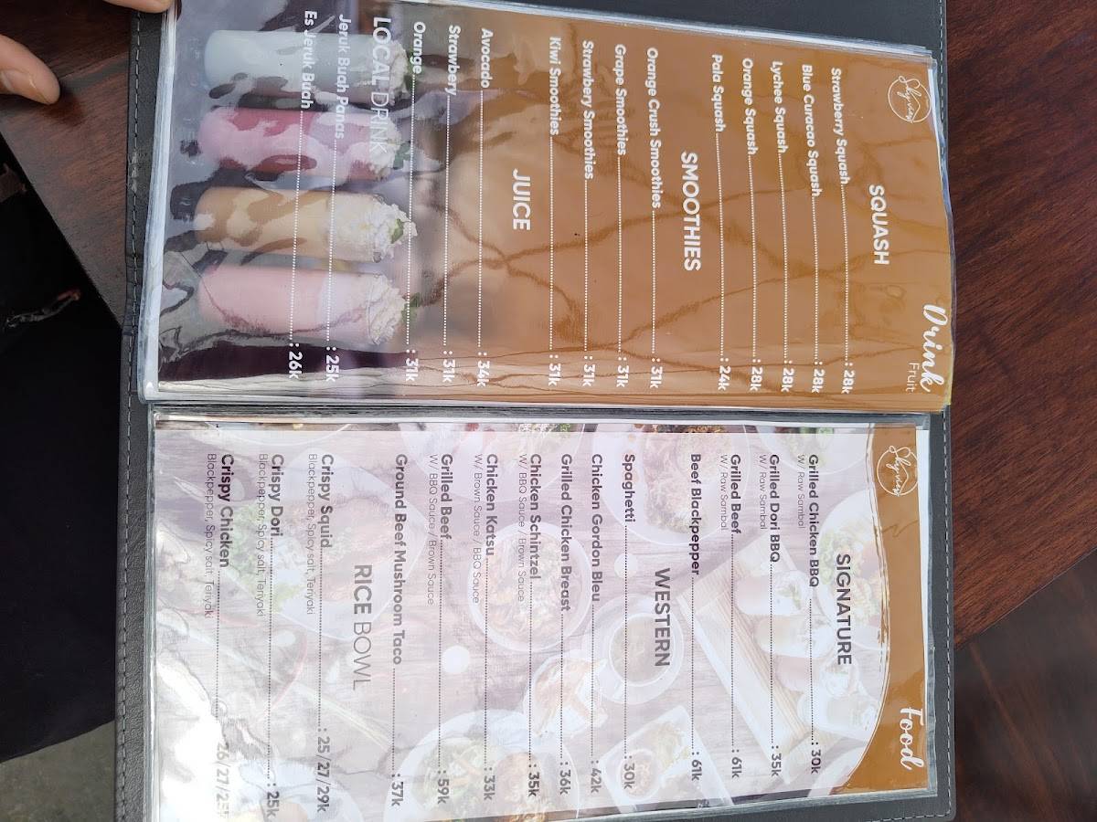 Menu at Banaran Sky View restaurant, Bawen
