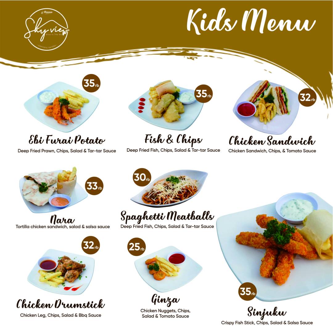 Menu at Banaran Sky View restaurant, Bawen