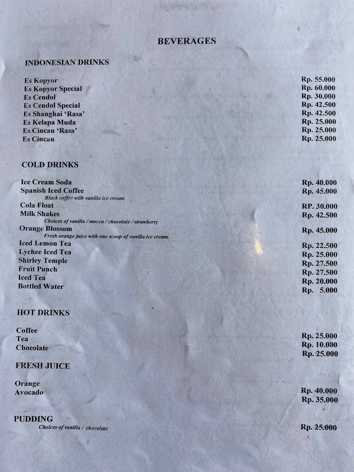 Menu at Rasa Bakery & Cafe, Bandung, Jl. Tamblong No.15
