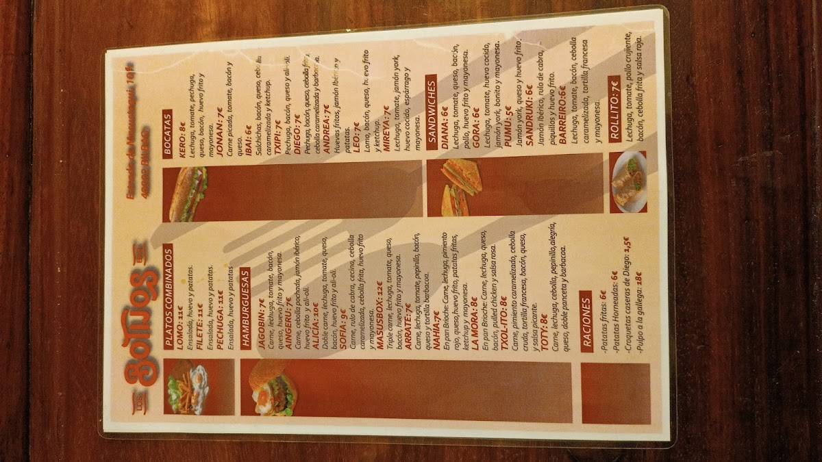 Carta de Bar Los Botijos, Bilbao, Masustegi Estrata