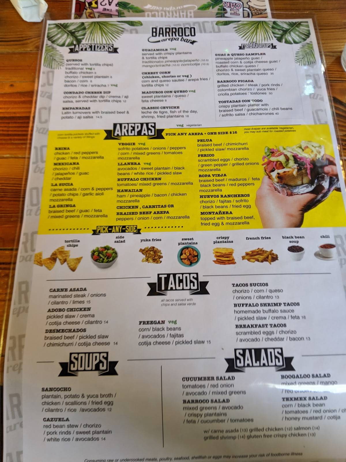 Menu at Barroco Lakewood, Lakewood, Madison Ave
