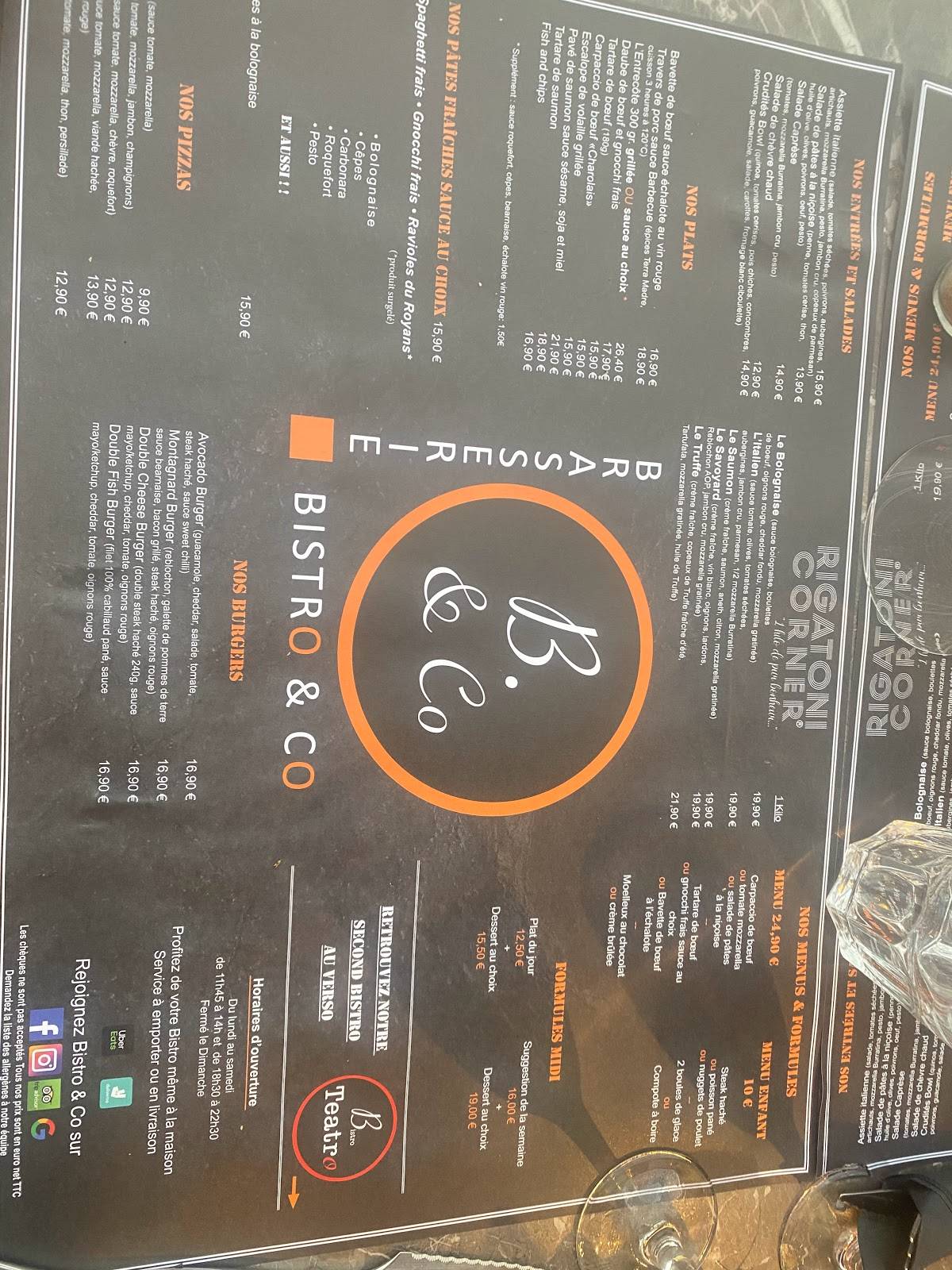 Menu au Bistro & Co. RoofTop Bar, Antibes