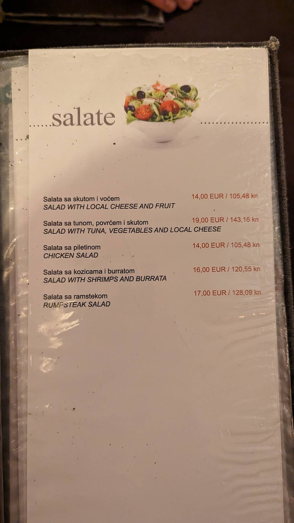 Menu at Bistro oštarija Fortica restaurant, Kastav