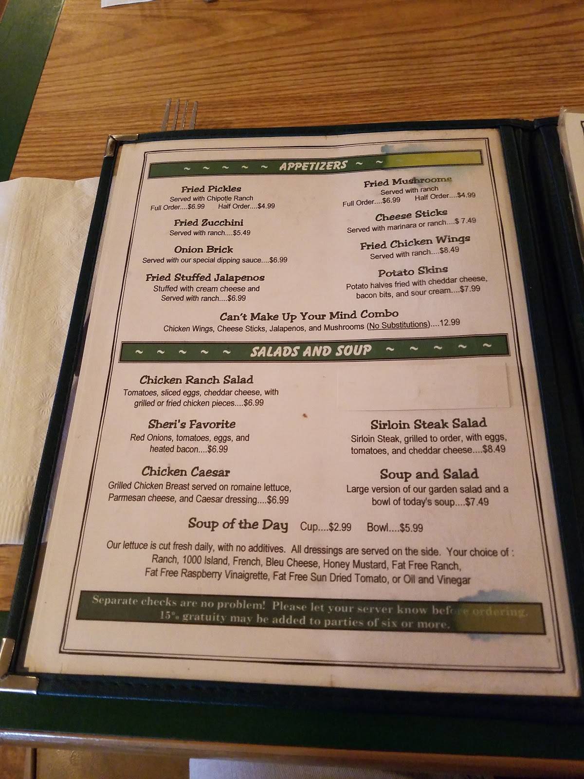 Menu at Blake's steakhouse, Luling