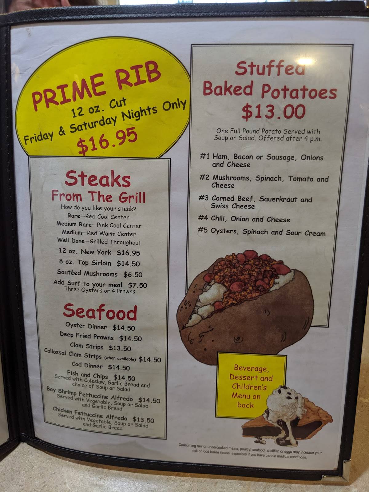 Menu at Blondie's Restaurant, Shelton