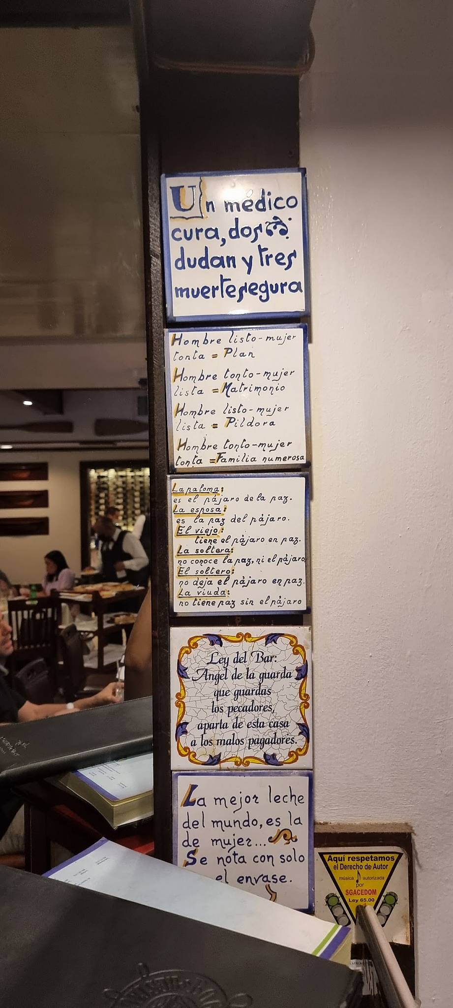 Carta del restaurante Boga Boga, Santo Domingo
