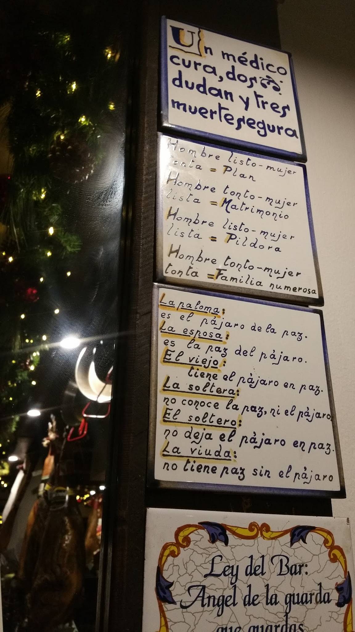 Carta del restaurante Boga Boga, Santo Domingo