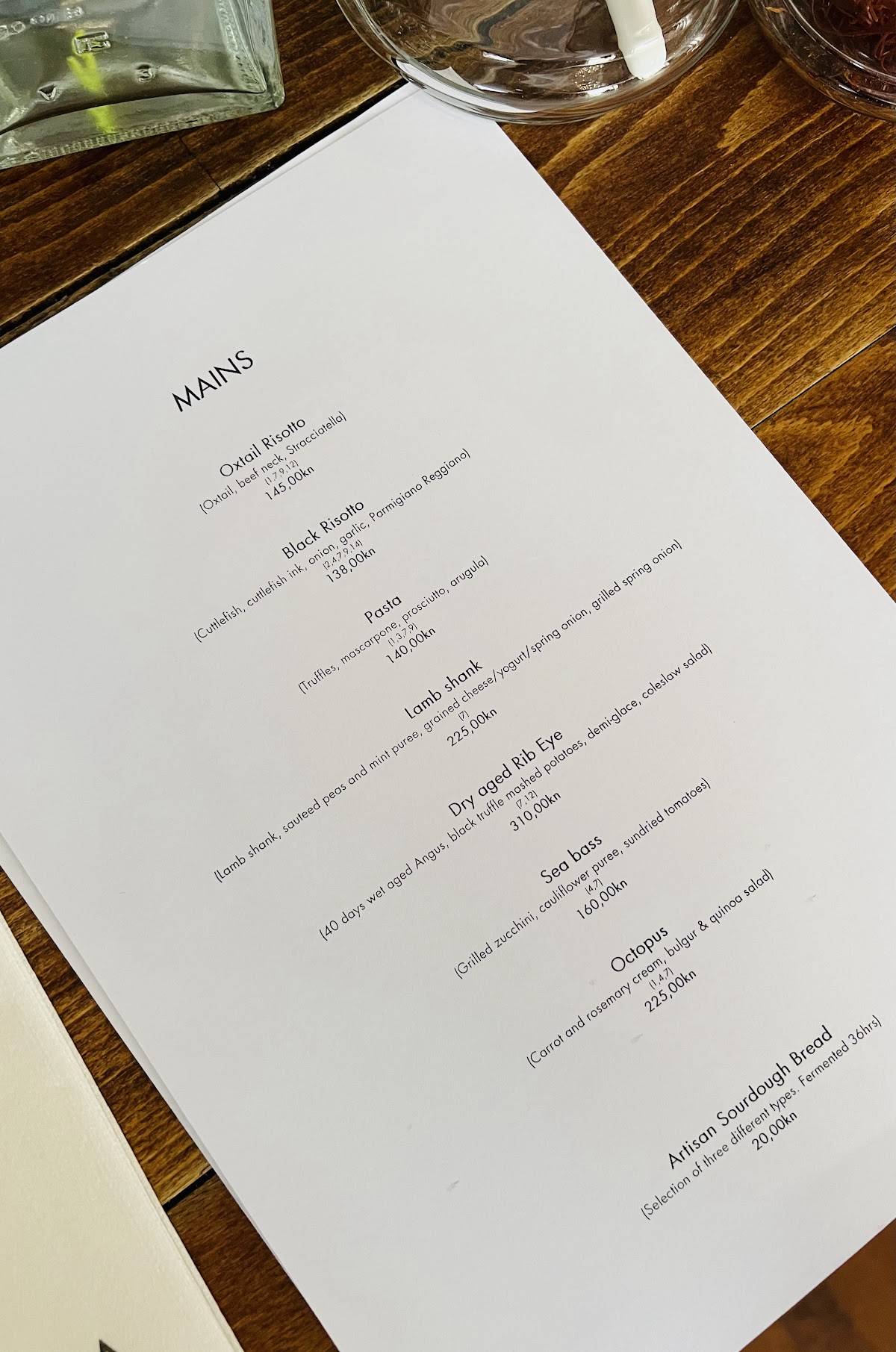Menu at Bokeria Kitchen & Wine restaurant, Split