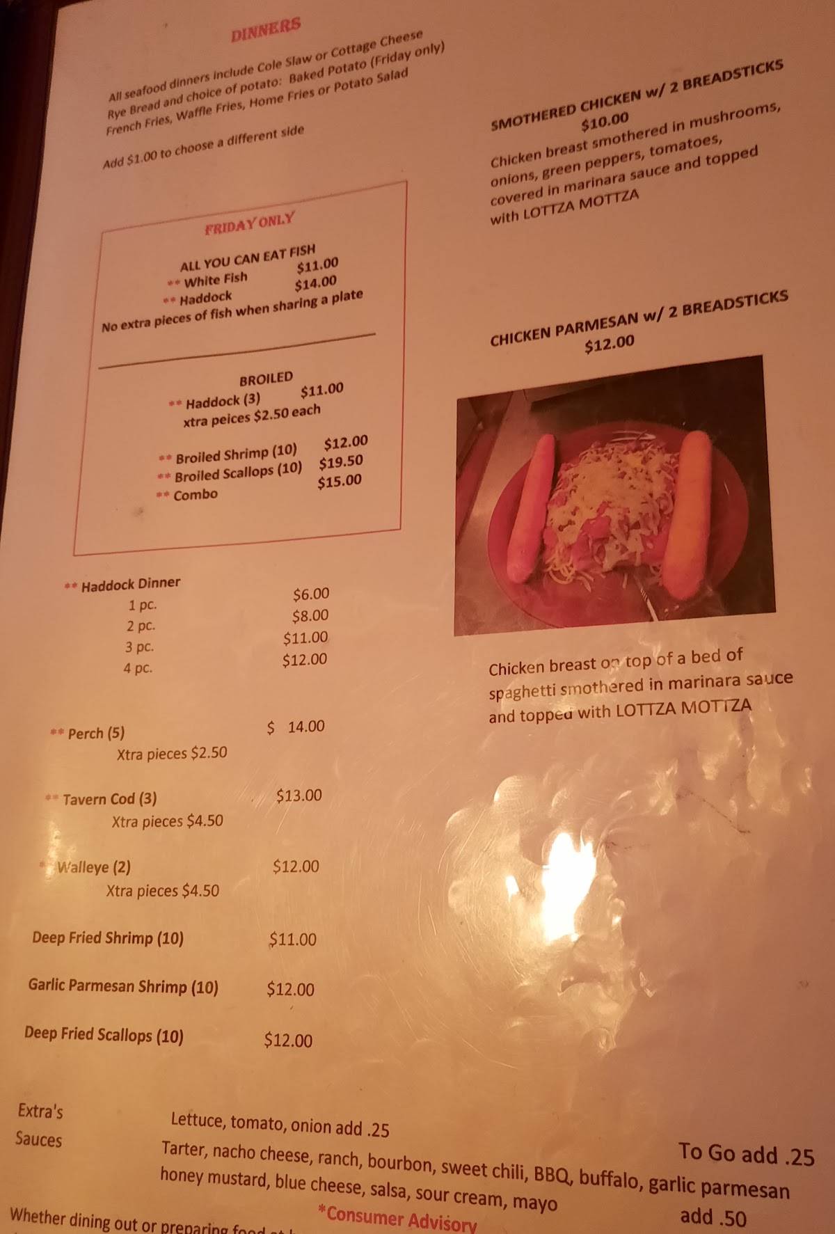 Menu at Boondocks Bar & Grill, Symco