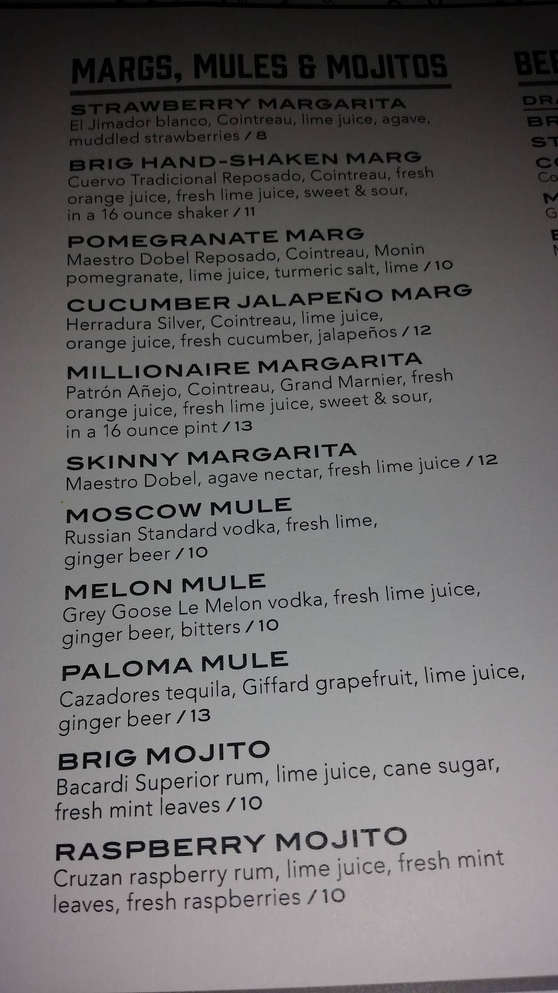 Menu at Brigantine Seafood & Oyster Bar, La Mesa, Fuerte Dr