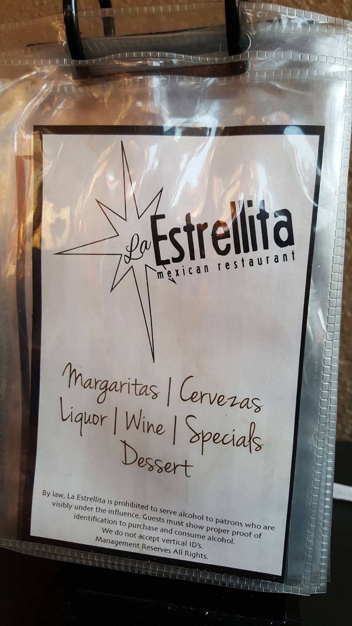 Menu at La Estrellita restaurant, Brighton, 45 N Main St