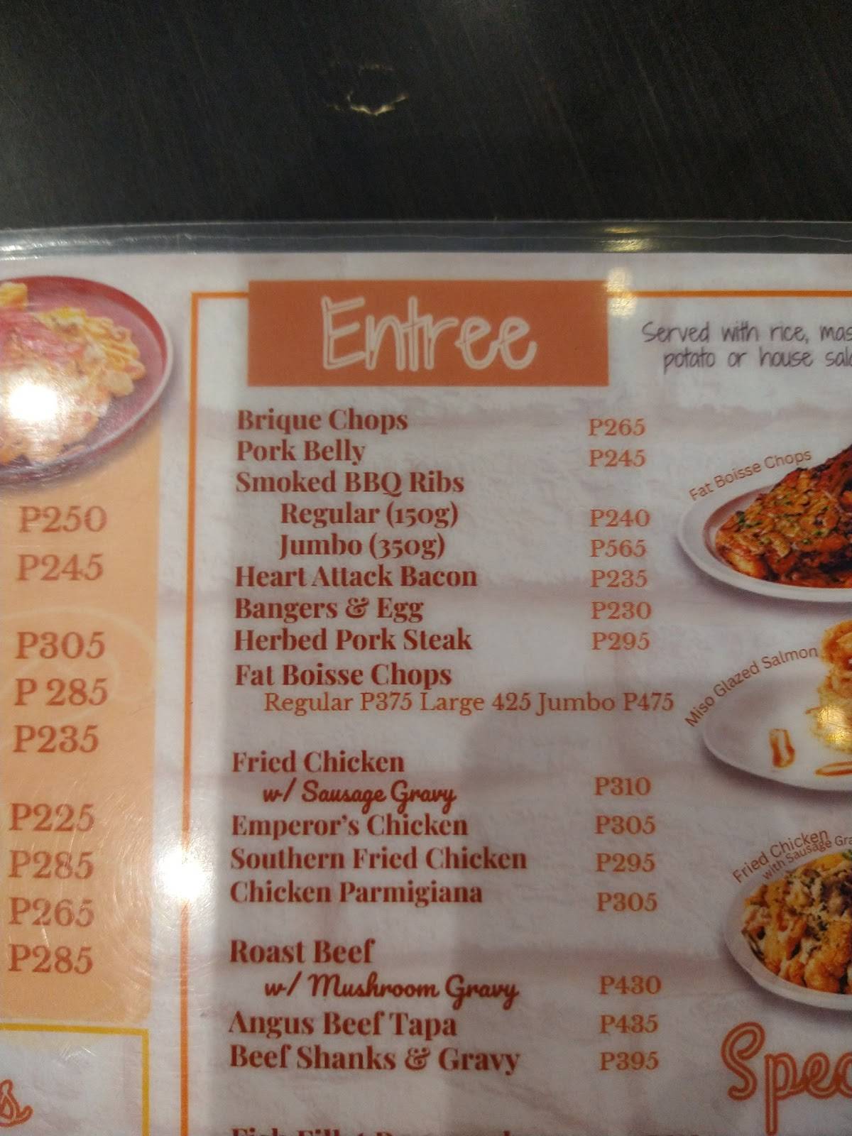 Menu at Brique Modern Kitchen cafe, Cebu City, ayala center cebu