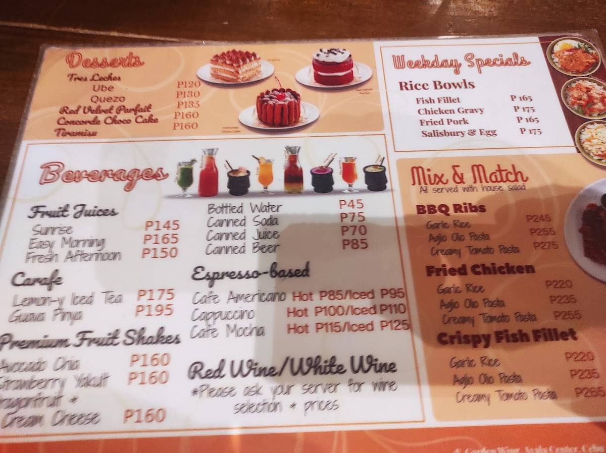 Menu at Brique Modern Kitchen cafe, Cebu City, ayala center cebu