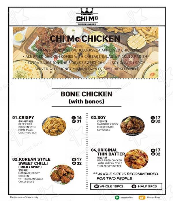 Menu at Chi Mc Korean Resturant restaurant, Brisbane City