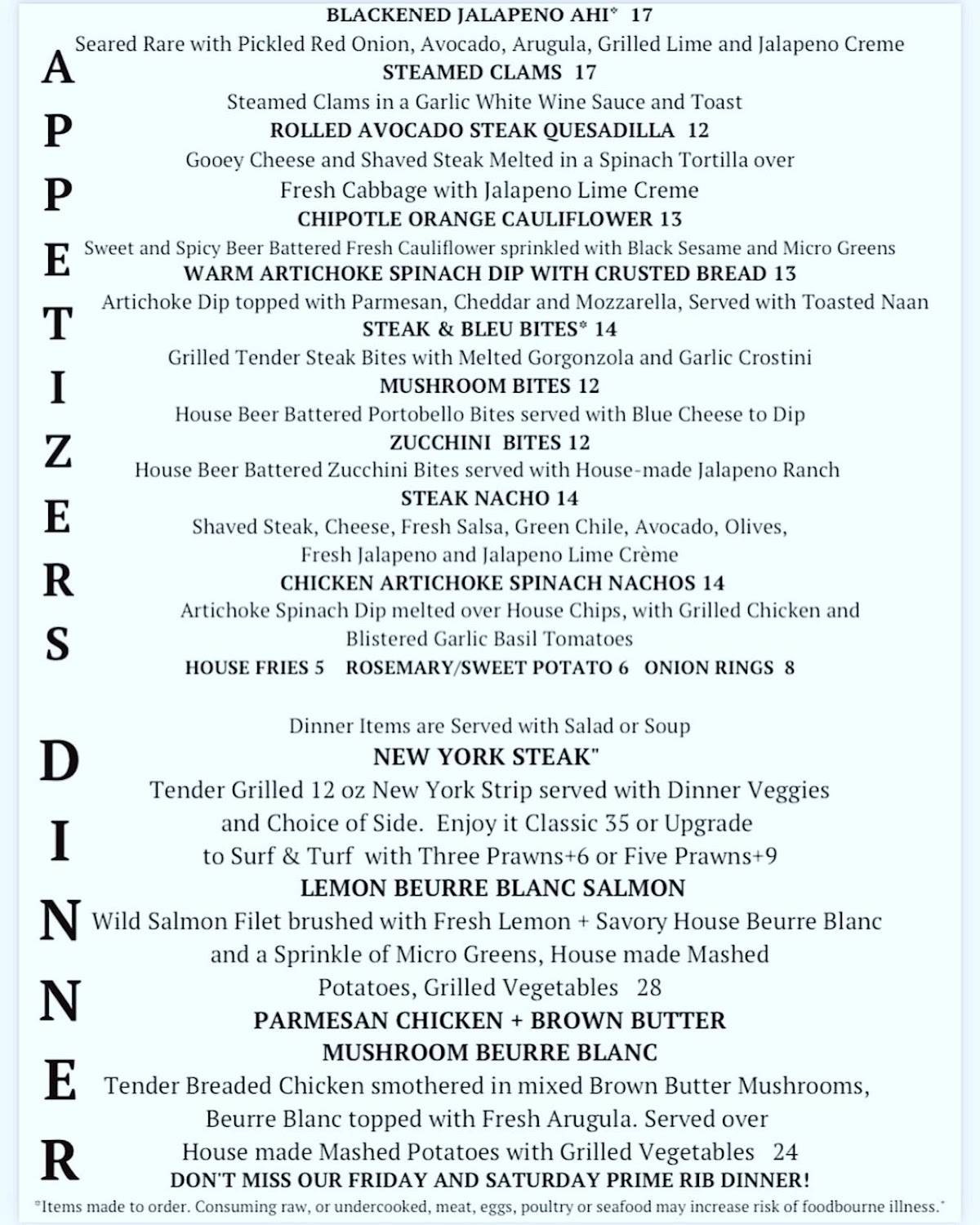 Menu at Brix Grill pub & bar, Roseburg, 527 SE Jackson St