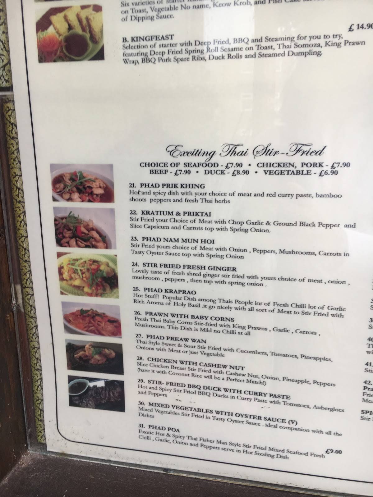 Menu at Thai Four Two restaurant, Broadstairs