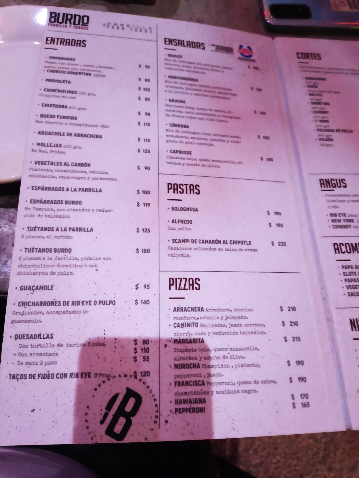 Carta de Burdo Parrilla Publica, Aguascalientes