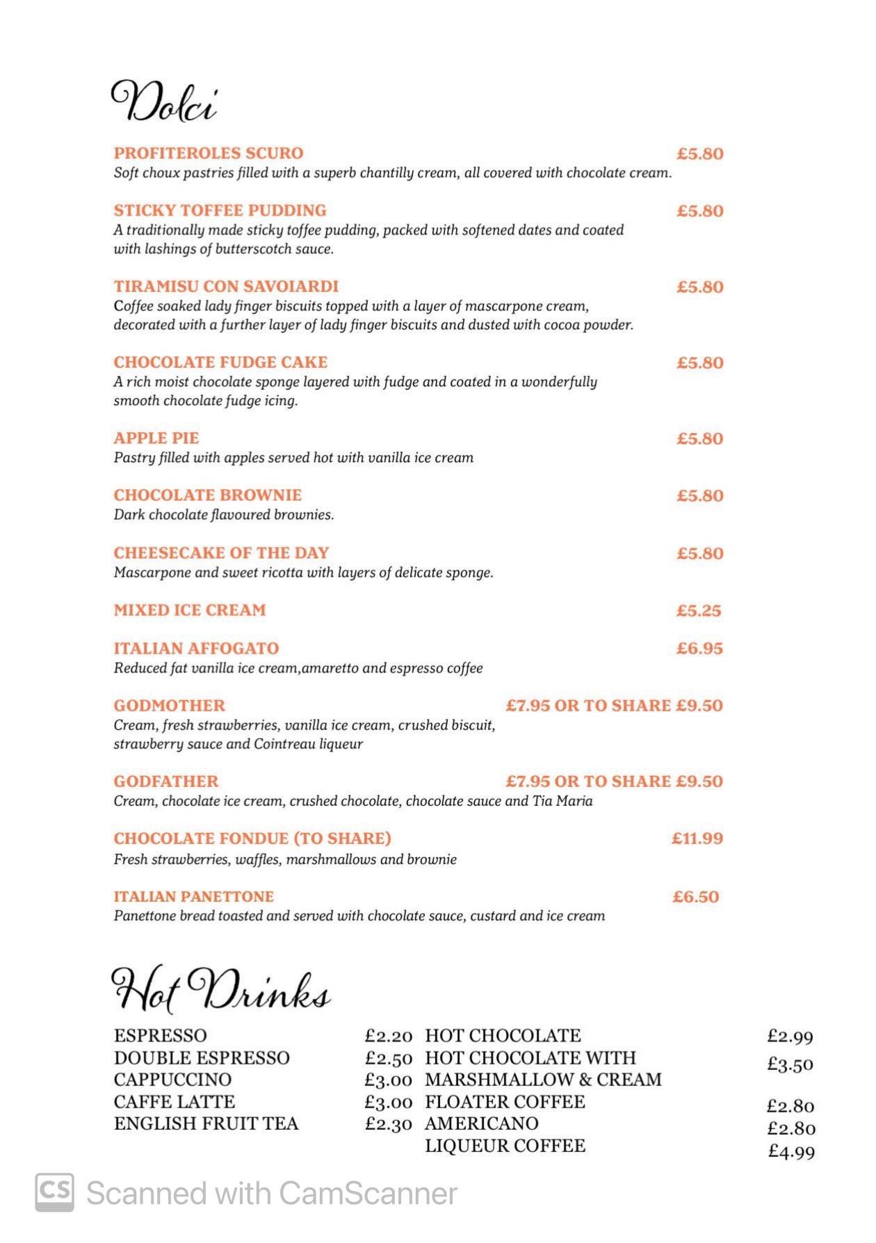 Menu at Ballaro' Restaurant, Burnley