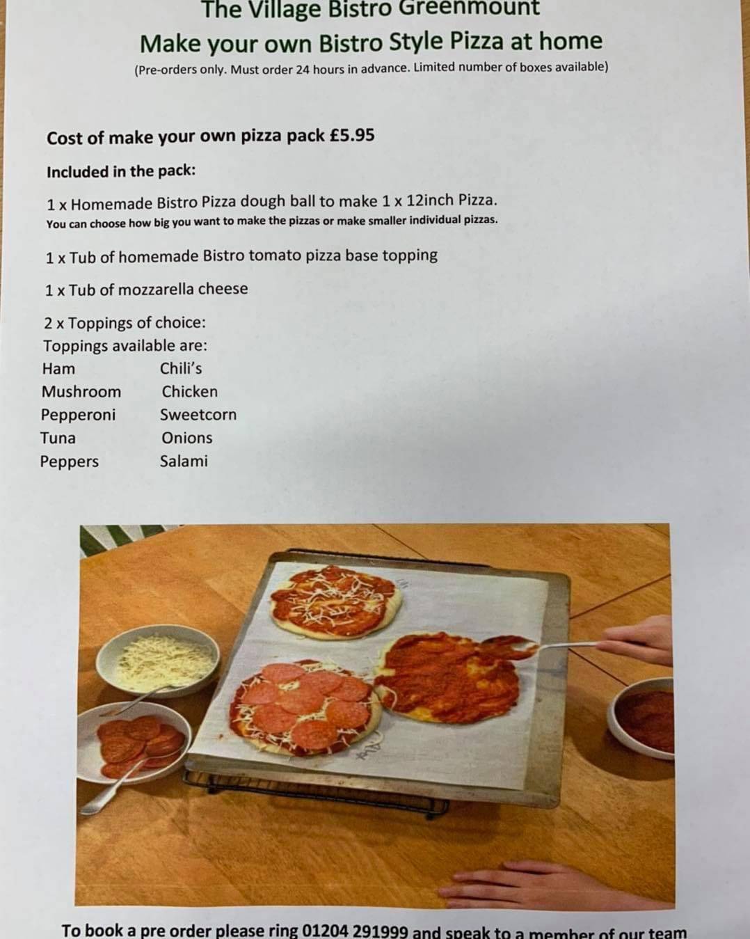 Menu at The Village Bistro Greenmount restaurant, Bury