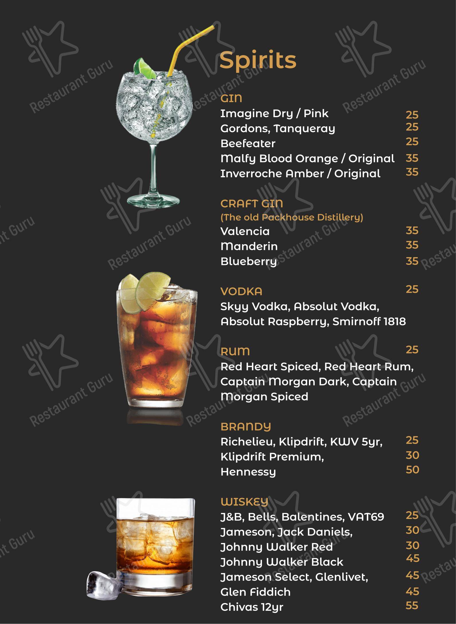 Menu at Butter Bistro restaurant, Mokopane