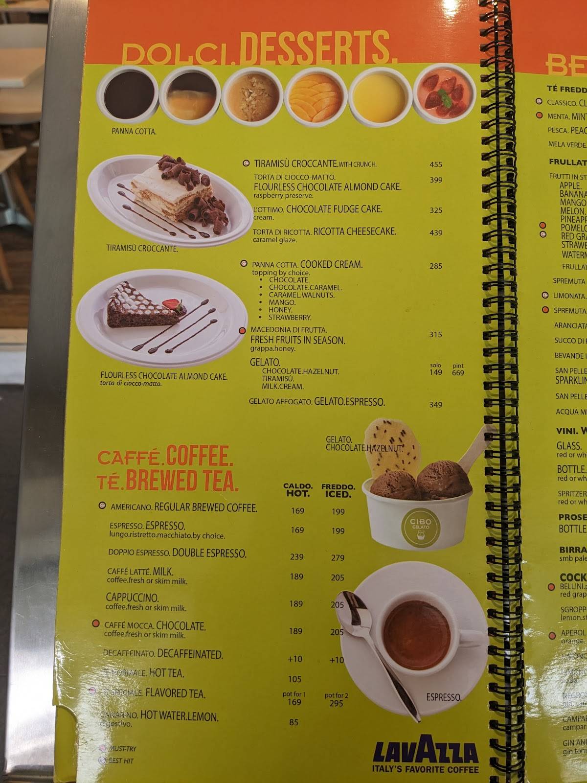 Menu at CIBO - Glorietta 4 restaurant, Makati, Glorietta 4