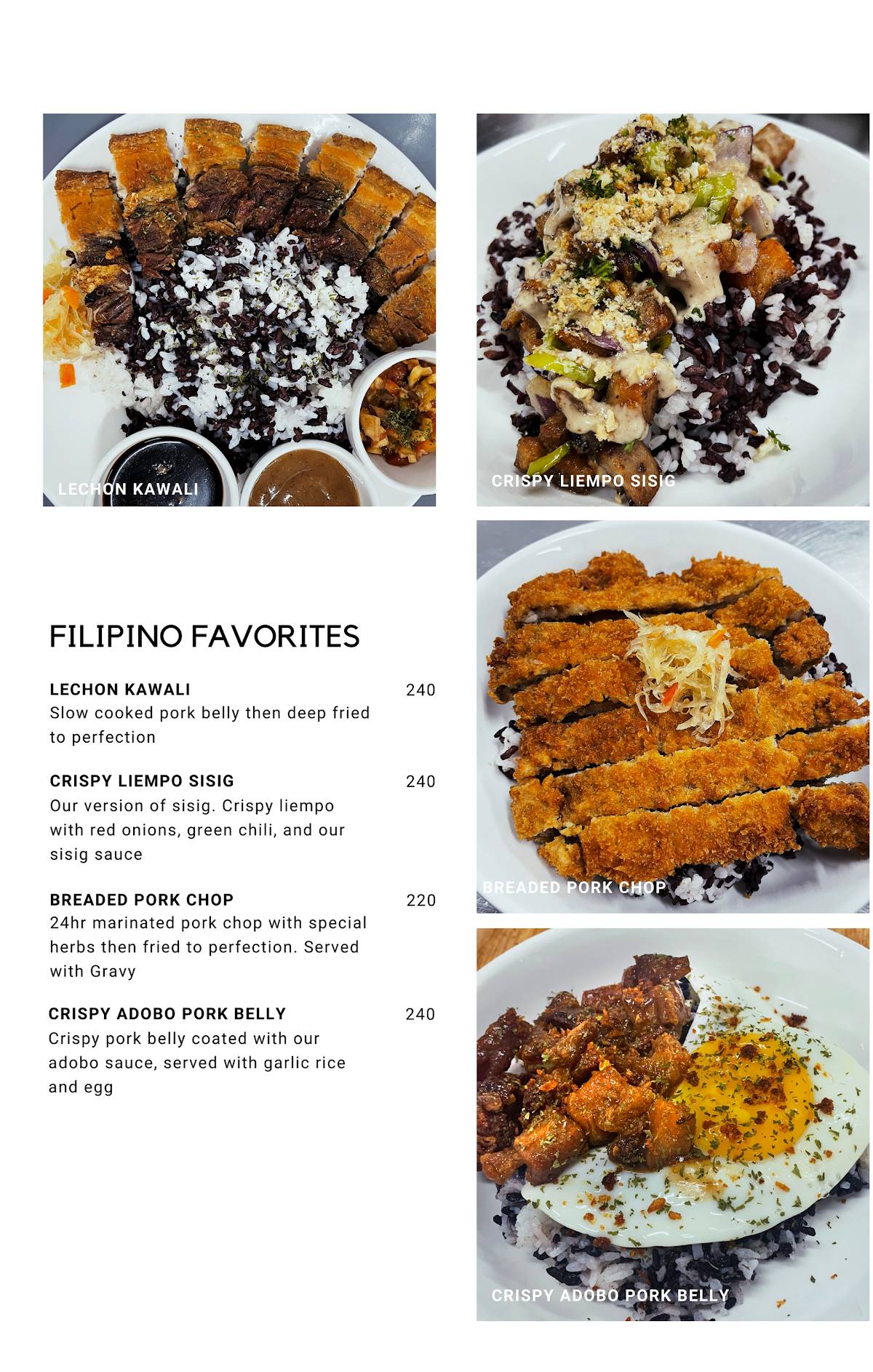 Menu at Café Natalia cafe, City of Balanga