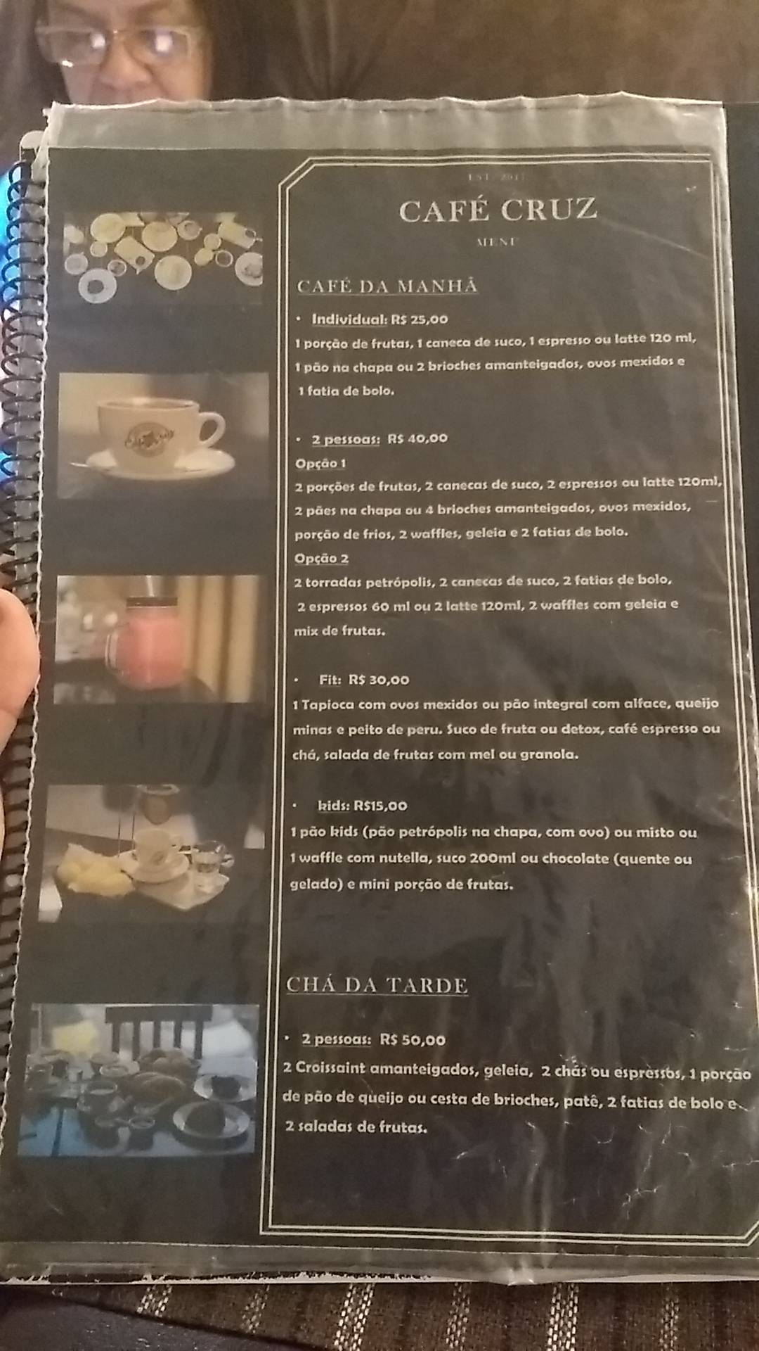 Menu em Café Cruz, Araruama