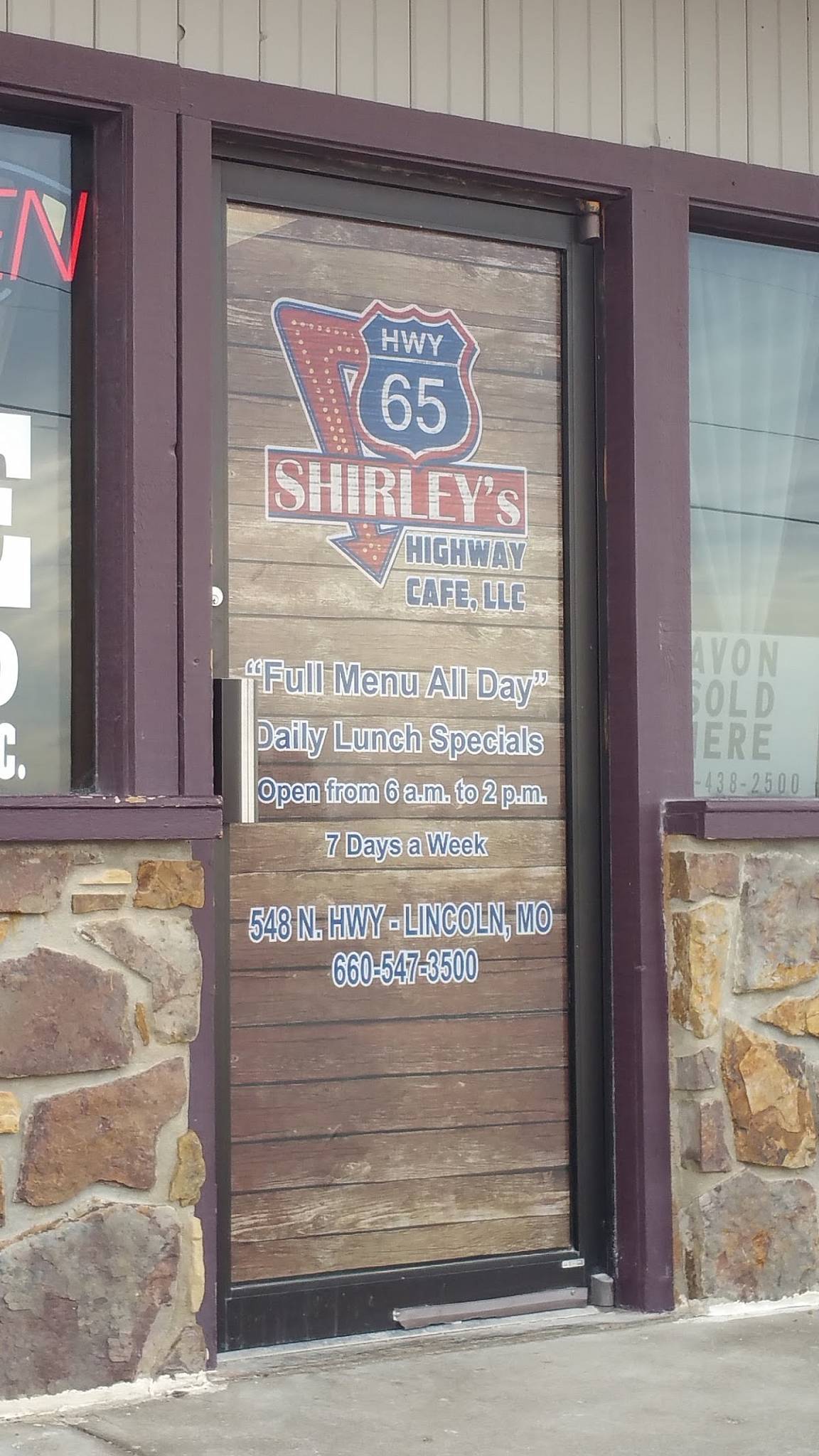 Menu at Highway Cafe, Lincoln