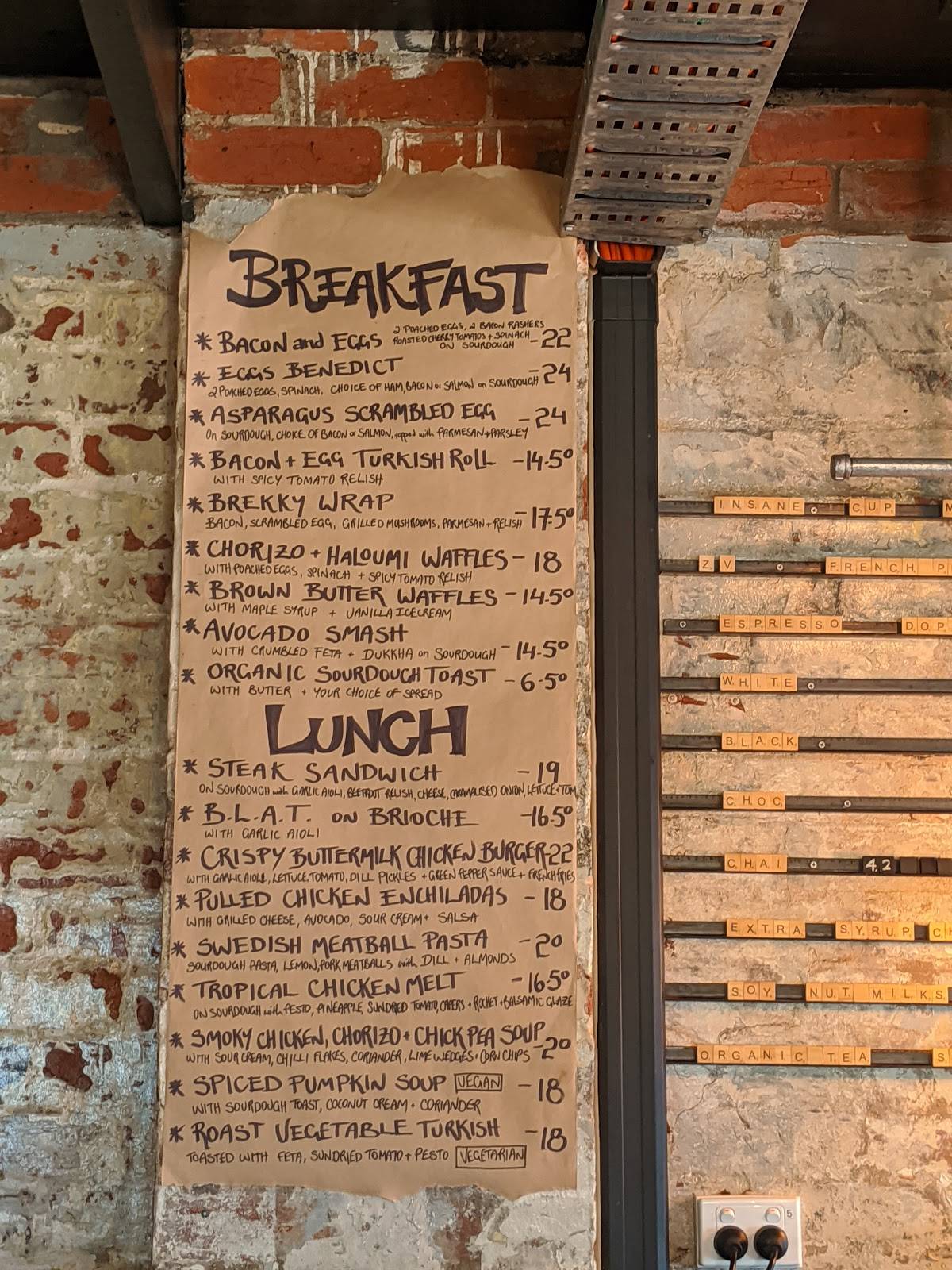 Menu at Insane Caffeine cafe, Childers