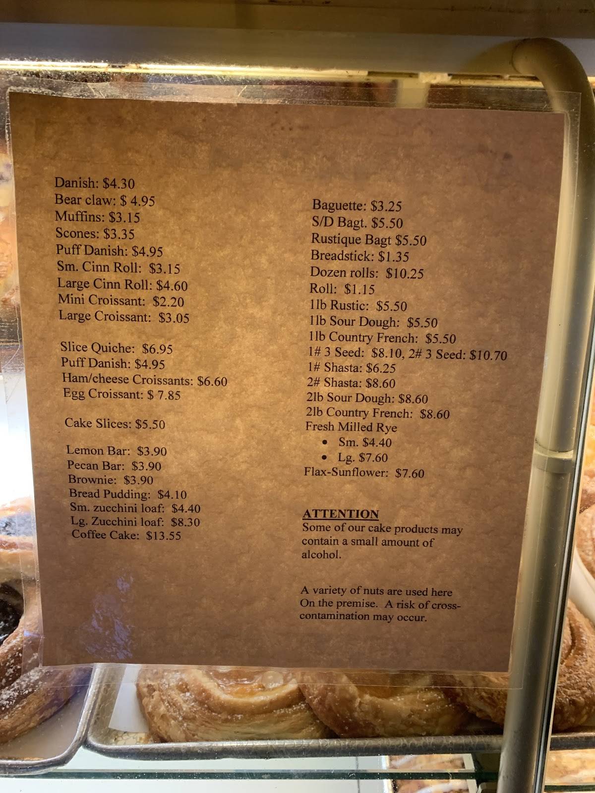 Menu at La Boulangerie cafe, Fresno, 730 W Shaw Ave