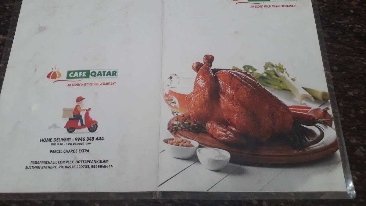 Menu at Cafe Qatar Restaurant, Sultan Bathery