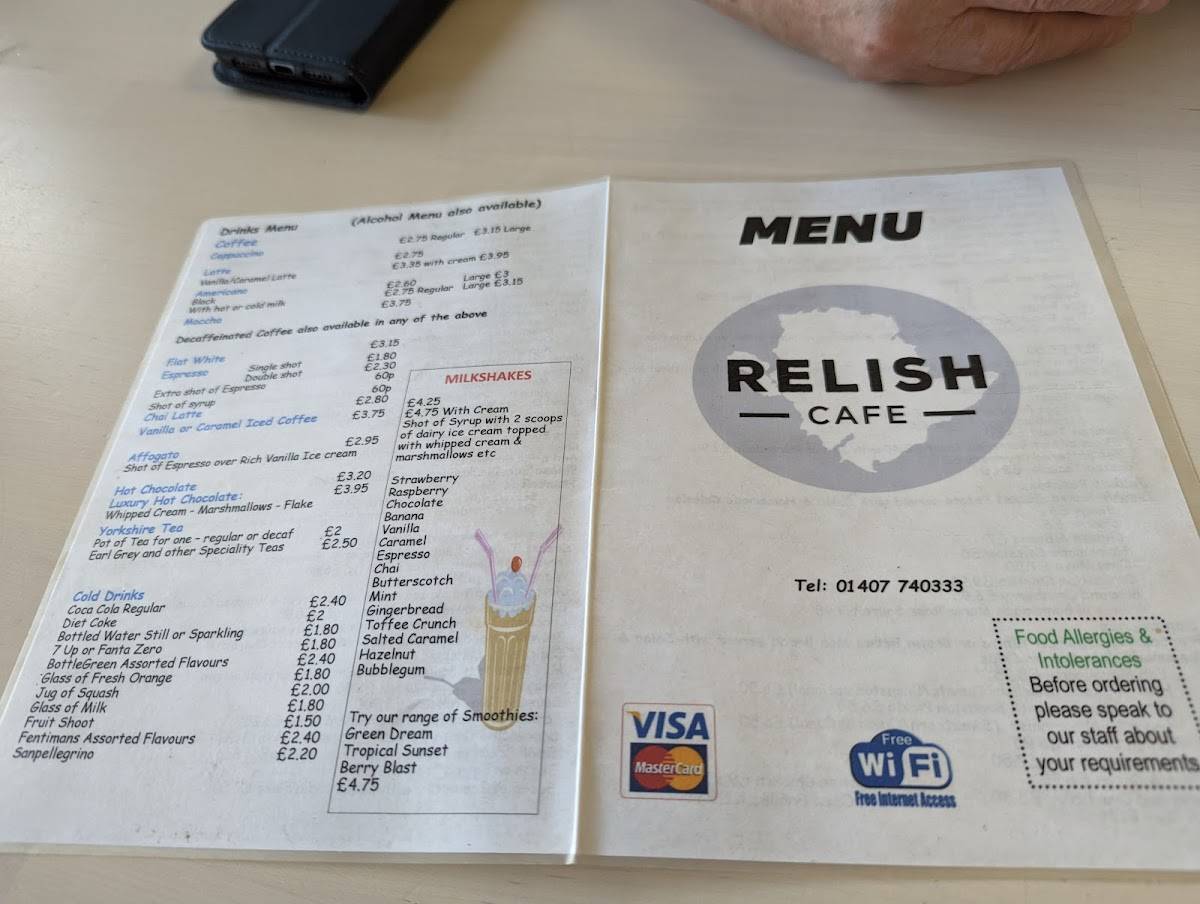 Menu at Relish Cafe & Sandwich Bar, Valley