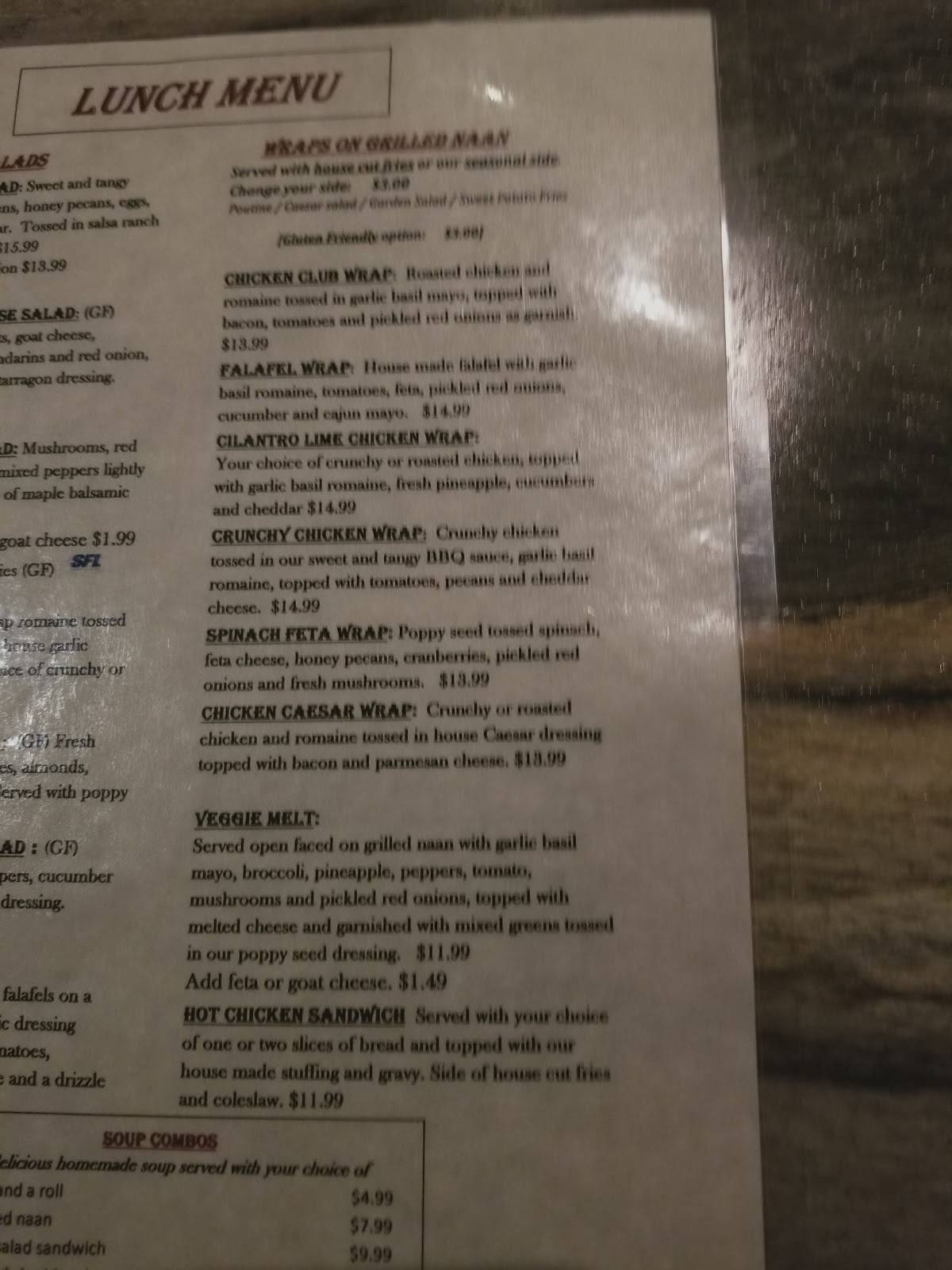 Menu at Taste and See cafe, Sussex