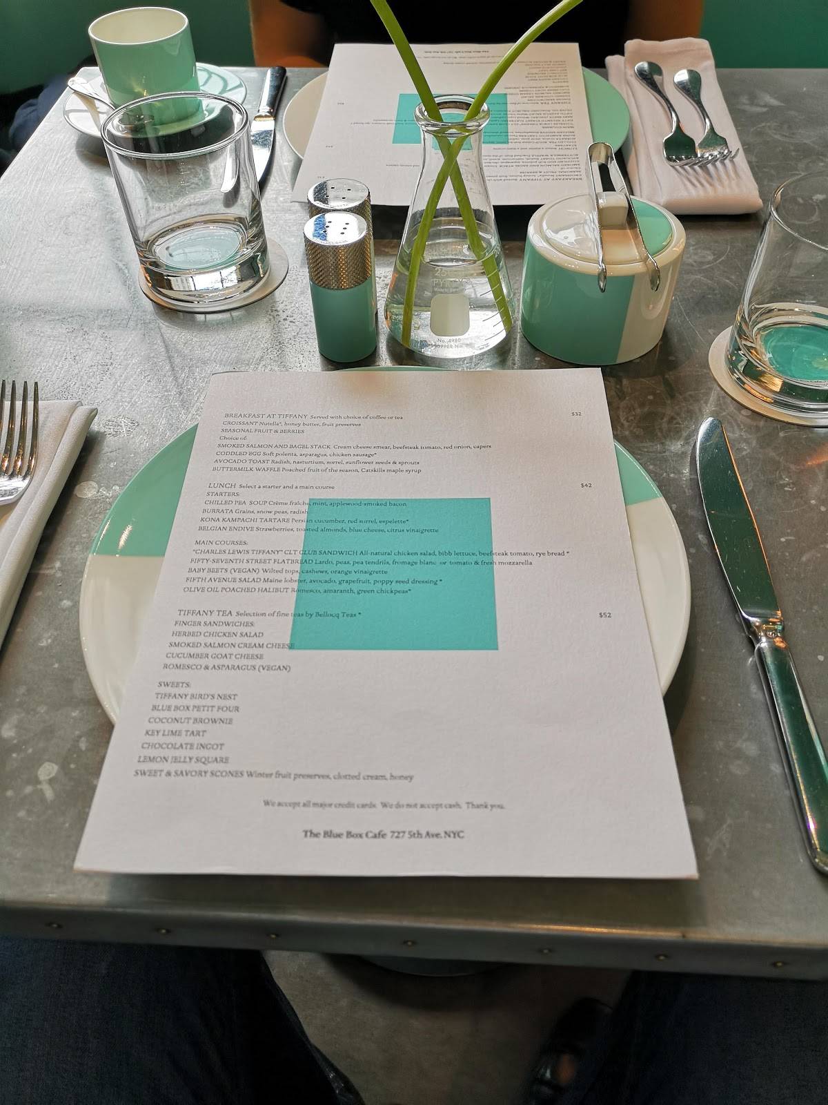 Menu at Blue Box Café by Daniel Boulud cafe, West New York, 6th Floor