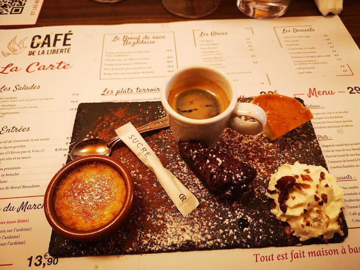 Menu at Café de la Liberté, Paillet, 11 Pl. Gambetta