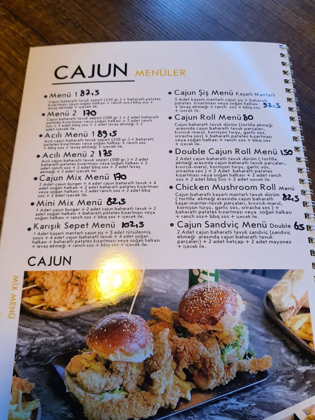 Menu at Cajun Corner Merzifon şubesi, Merzifon