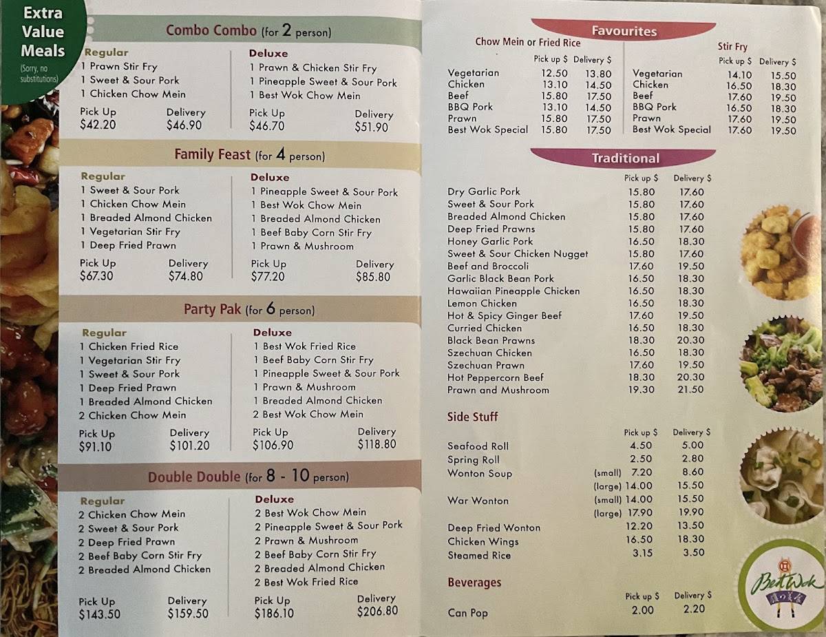 Menu at Best Wok restaurant, Campbell River