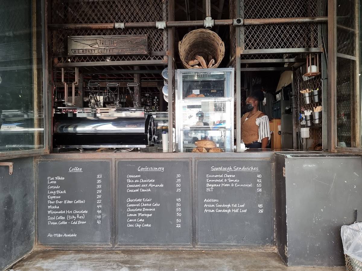 Menu at Truth Coffee Roasting cafe, Cape Town, 36 Buitenkant St