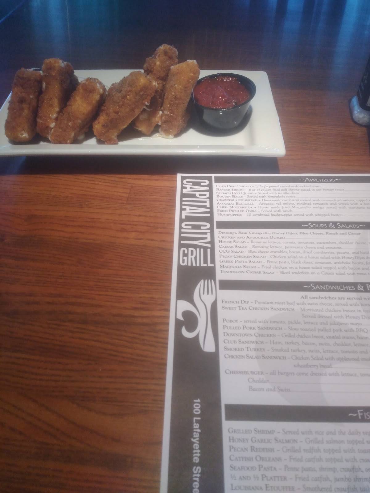 Menu at Capital City Grill restaurant, Baton Rouge, 100 Lafayette St