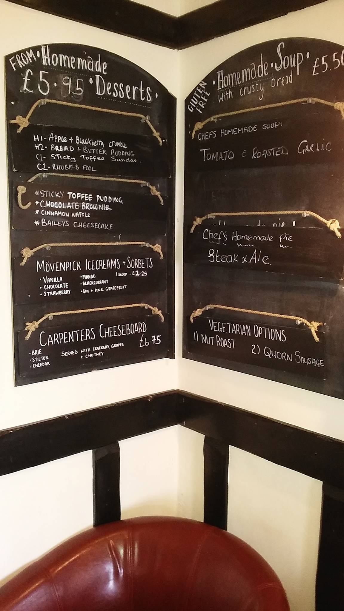 Menu at Carpenters Arms East Winch pub & bar, East Winch, Lynn Rd