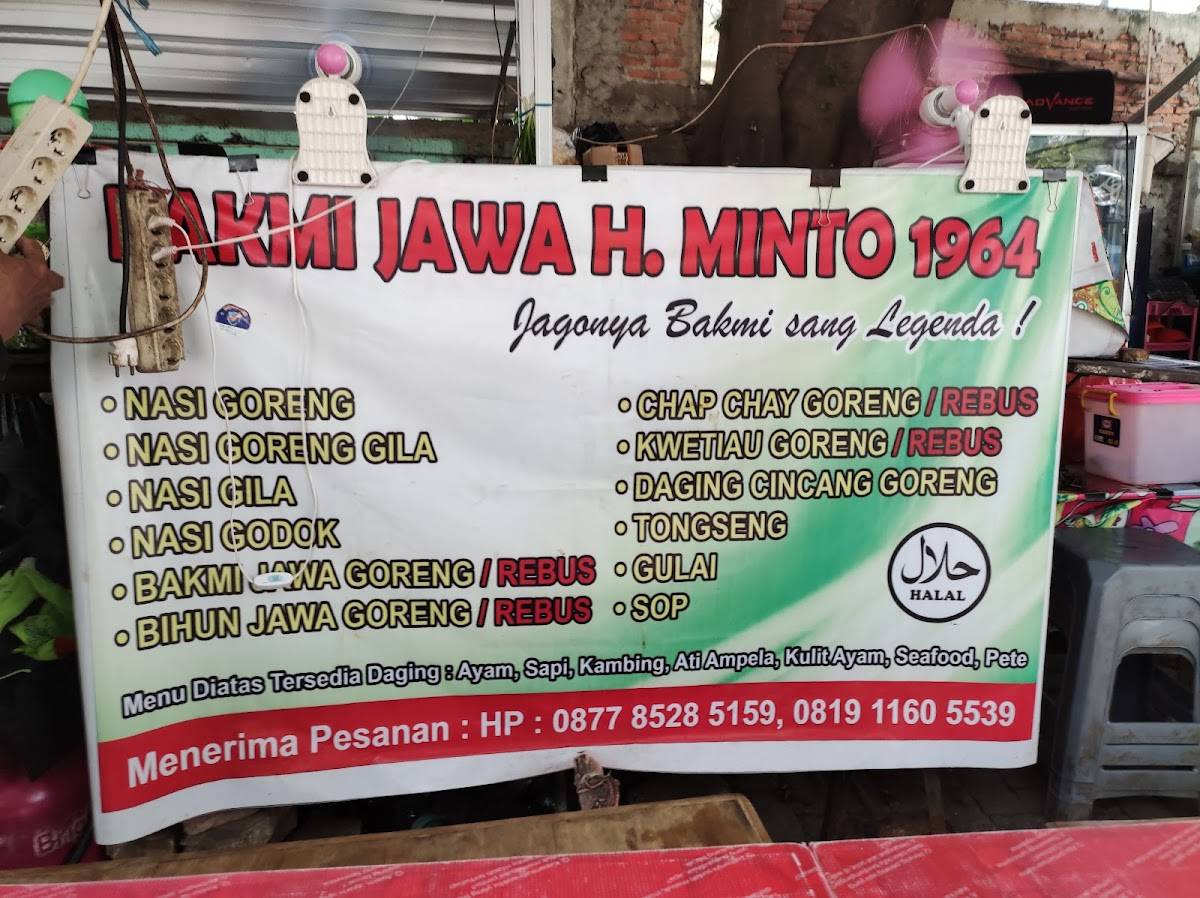 Menu at Javanese Noodles Mr. Minto restaurant, Central Jakarta