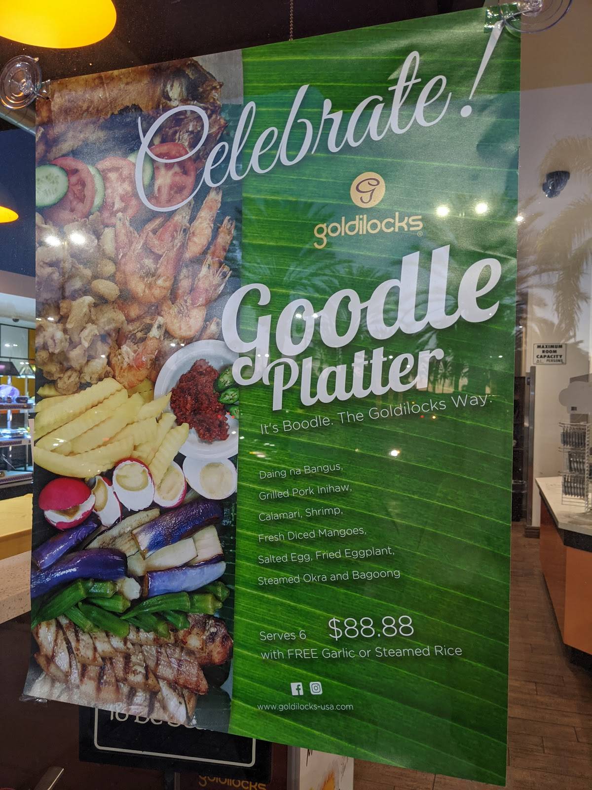 Menu at Goldilocks Bakeshop and Restaurant, Cerritos