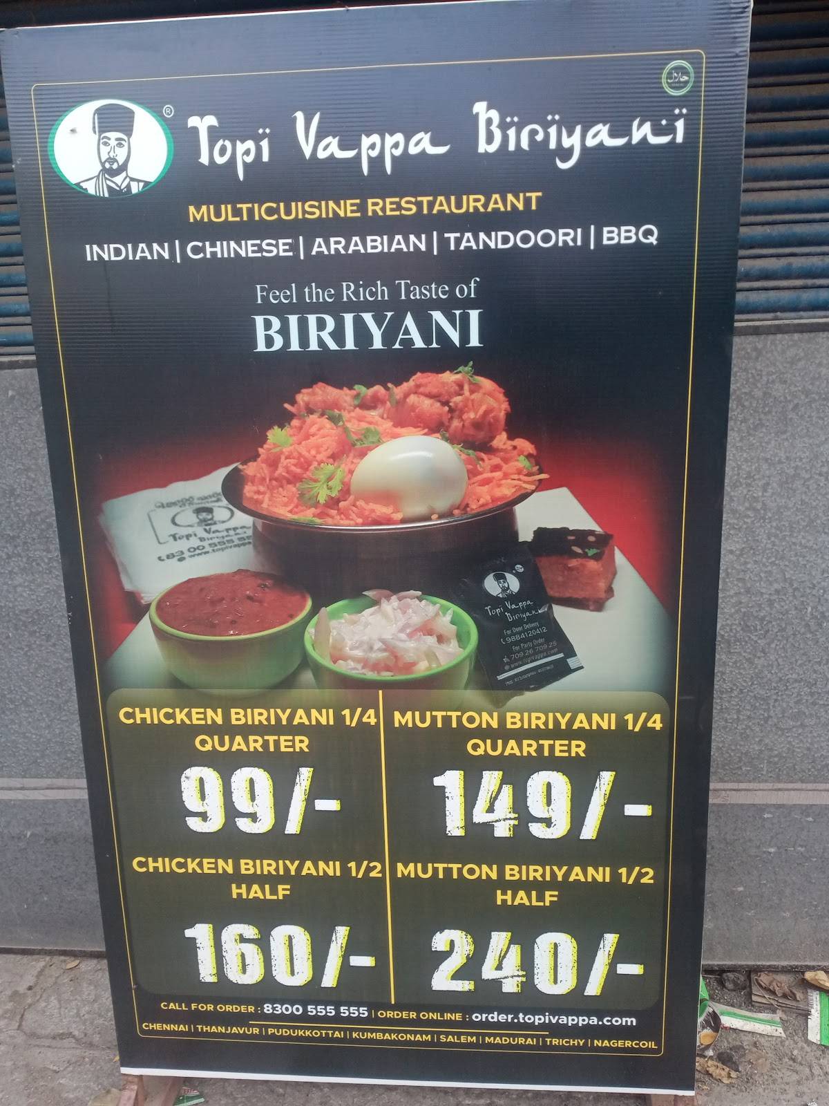 Menu at TOPI VAPPA BIRIYANI MADIPAKKAM BRANCH, Chennai, 10