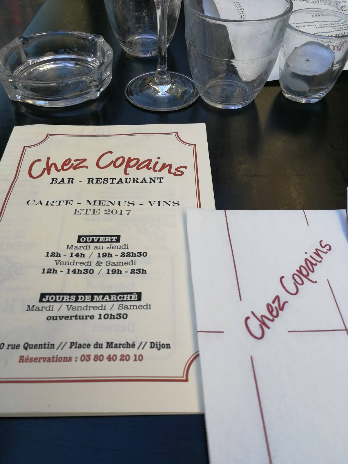 Menu au Chez Copains pub et bar, Dijon, 10 Rue Quentin