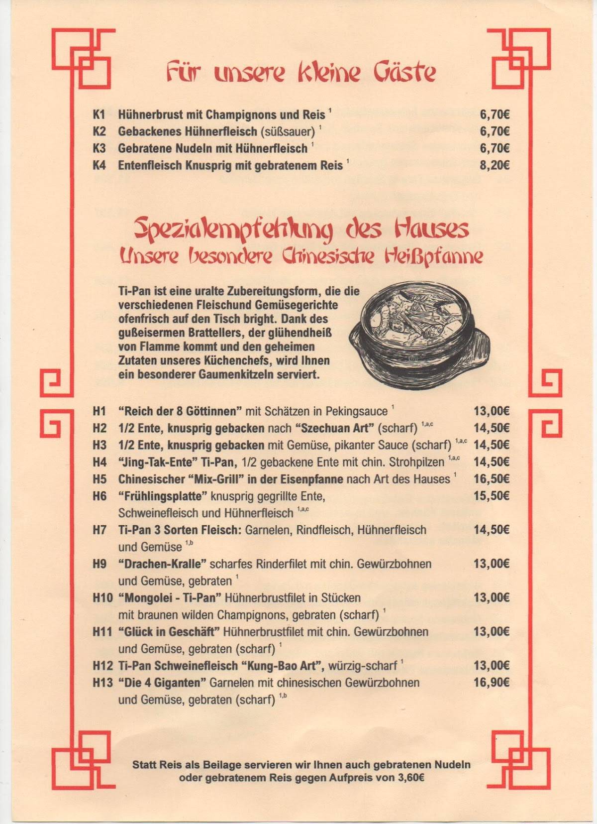 Speisekarte von China Restaurant Golden Town, Heilbronn