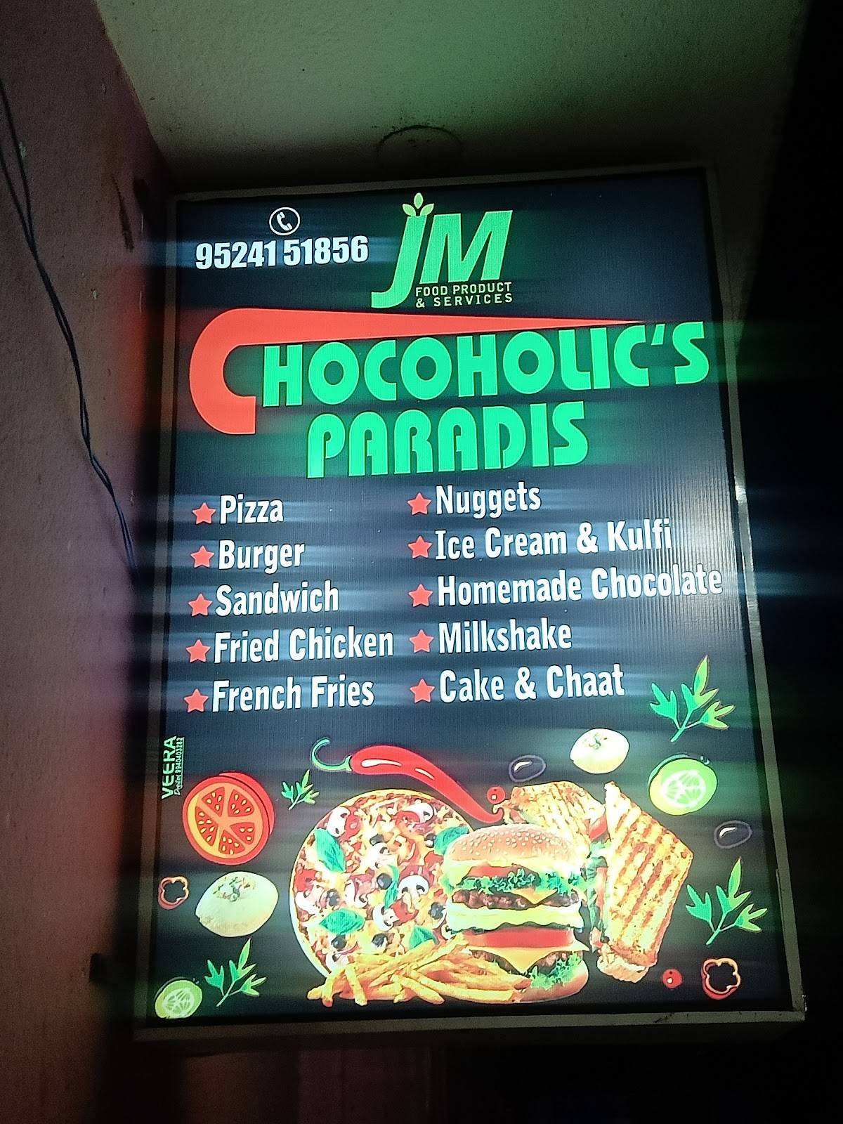 Menu at Chocoholic's Paradis, Chennai